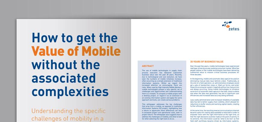 How to get the Value of Mobile without the associated complexities | Zetes
